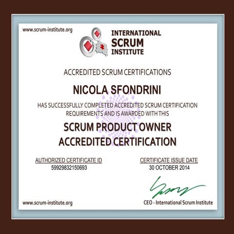 Scrum Product Owner Accredited Certification | PDF