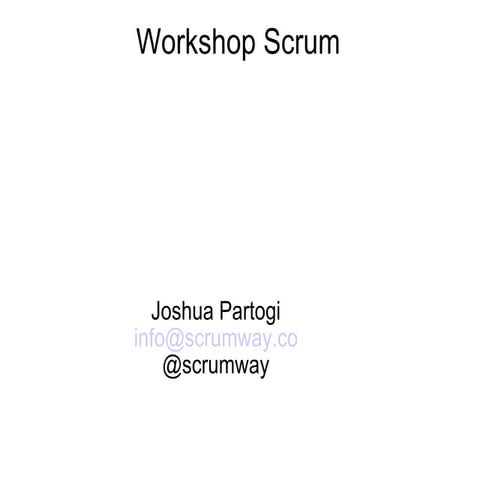 Free Scrum Workshop Jan 2011 | PPT
