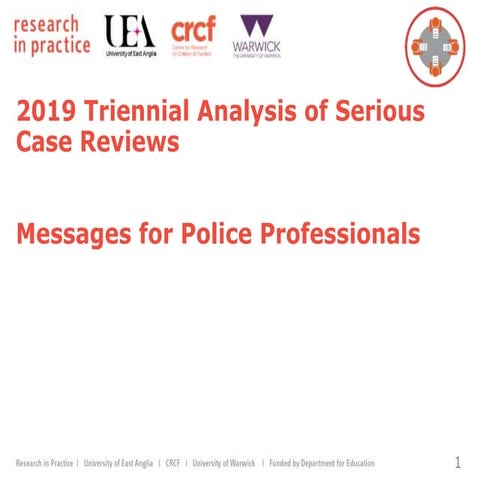 2019 Triennial Analysis of Serious Case Reviews: Messages for Police ...
