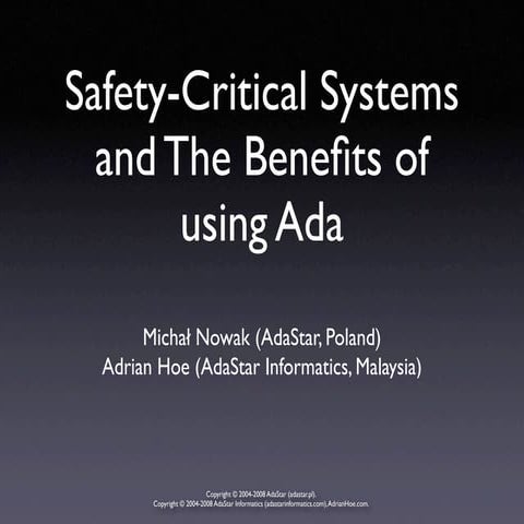 Safety-Critical Systems and The Benefits of Using Ada | PDF ...