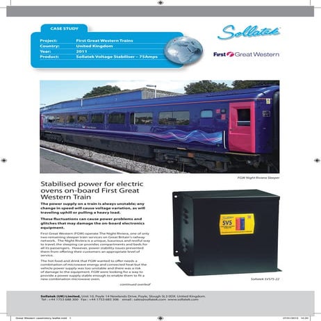 SCS For Great Western Trains - Case Study | PDF | Rail Travel | Travel Type