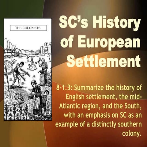 Sc’s history of european settlement 8 1.3 | PPT