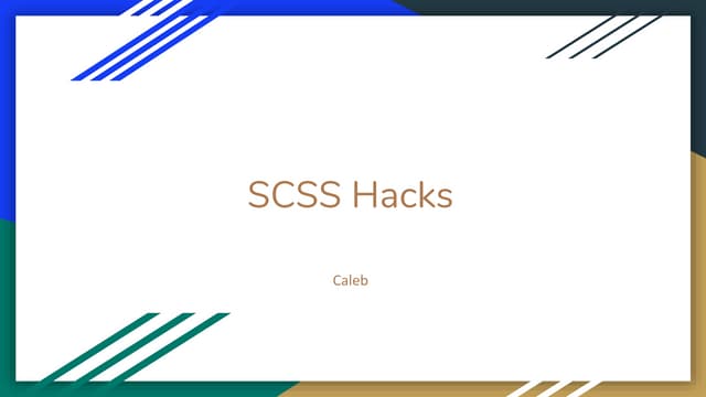 Scss talk CSS Meetup | PPT Scss talk CSS Meetup | PPT