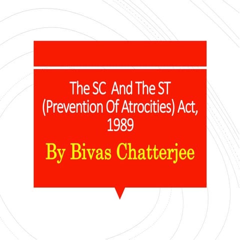 Scheduled Caste and Scheduled Tribe (Prevention of Atrocities) Act ...