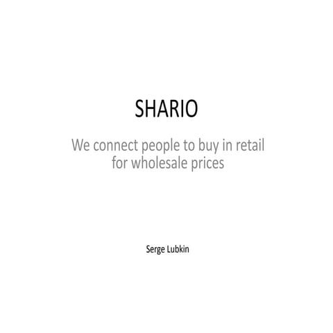 shario.com.ua - crowdfunding platform for manufacturers | PPTX