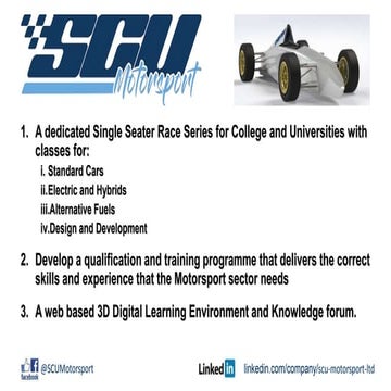 SCU Motorsport Education Based Race Series | PPTX