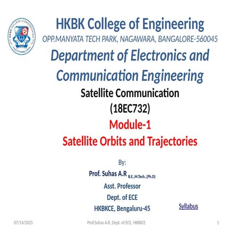 Satellite Communication, introduction, definitions | PPTX