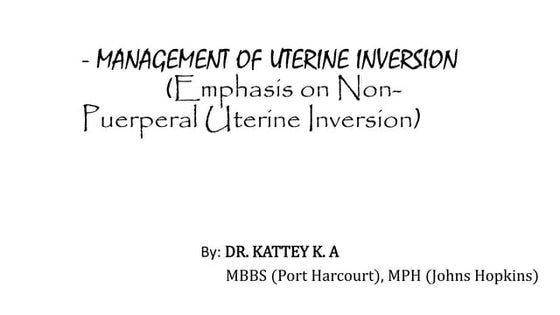 Subinvolution of the uterus | PPTX