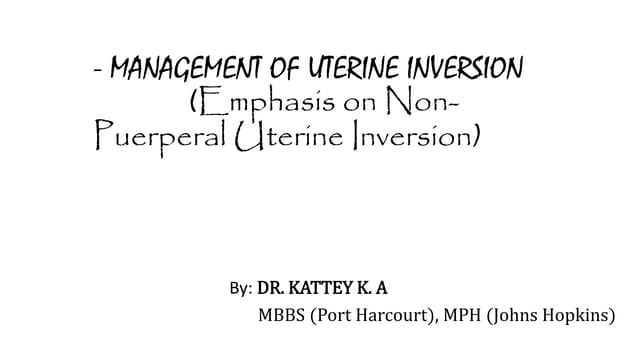 Subinvolution of the uterus | PPTX