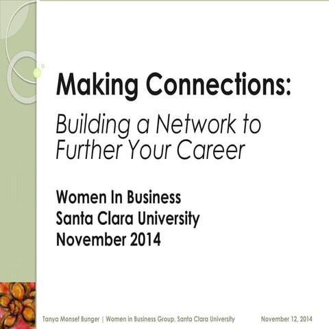 Making Connections: Build a Network to Further Your Career | PPTX