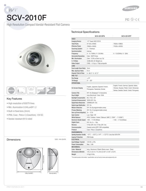 Samsung Techwin SCZ-3370 Data Sheet | PDF