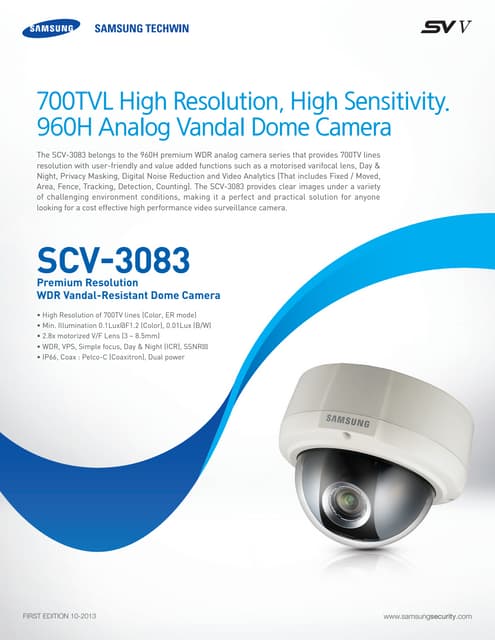 Samsung Techwin SCV-2010F Data Sheet | PDF