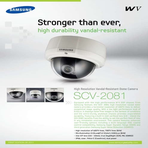Samsung Techwin SCV-2081 Data Sheet | PDF