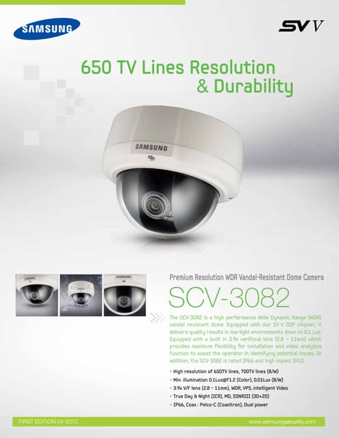 Samsung Techwin SCD-2080R Data Sheet | PDF