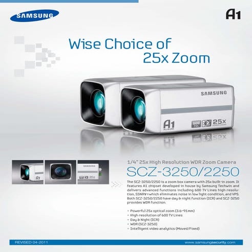 Samsung Techwin SCZ-2250 Data Sheet | PDF