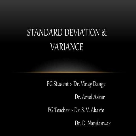 introduction to biostat, standard deviation and variance | PPTX