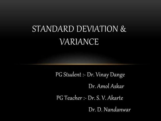 Variance and standard deviation | PPTX