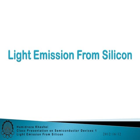 Light Emission From Silicon | PDF