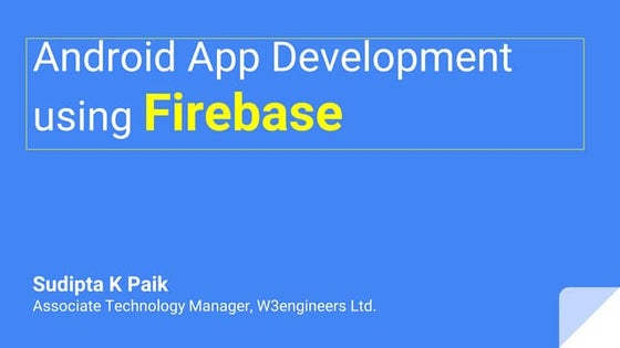 Google Firebase presentation - English | PDF