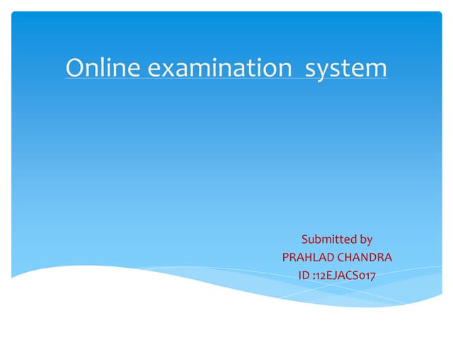 Online Examination System Presentation | PPTX | Standardized Testing ...