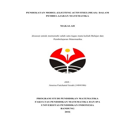 Model Eliciting Activities (MEAs) | PDF