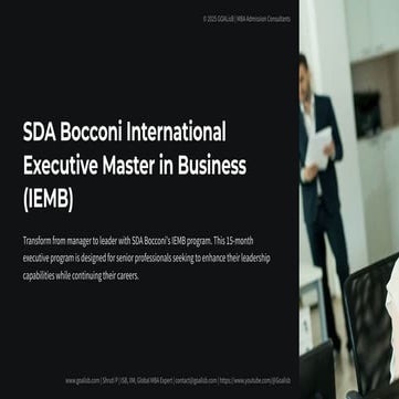 SDA Bocconi International Executive Master in Business IEMB | PDF