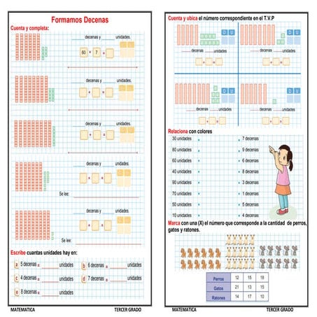 Hoja De Trabajo Para Contar Decenas Y Unidades