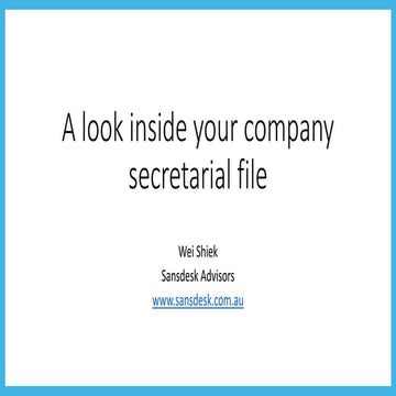 A look inside your company secretarial file | PPTX