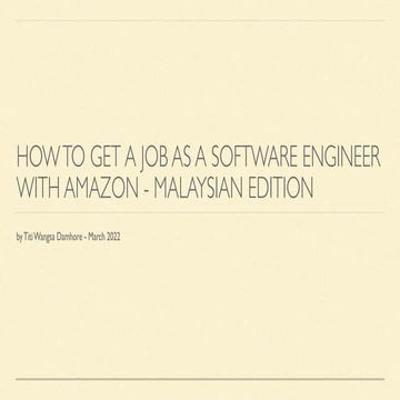 How to get a job as a software development engineer with Amazon | PDF