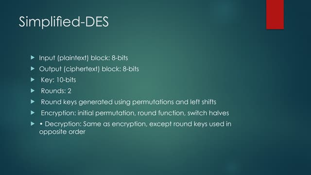 S-DES.ppt | Programming Languages | Computing