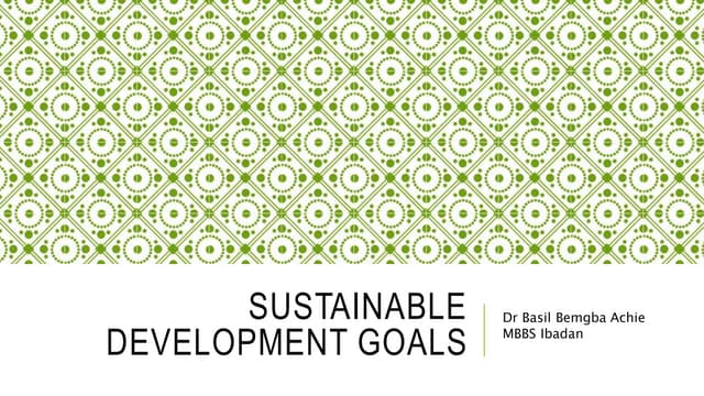 17 Goals Of Sustainable Development presentation | PPTX