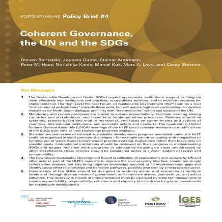 Coherent Governance, the UN and the SDGs | PDF