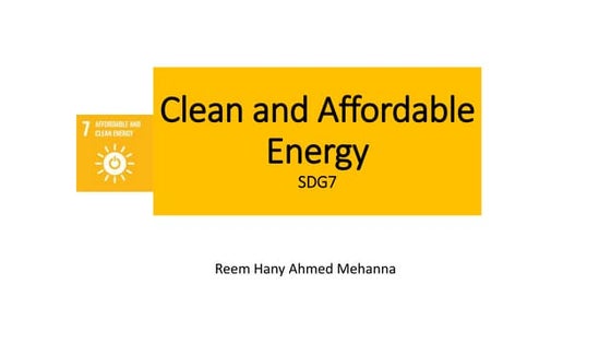 sustainable development goals no. 7 (sdg 7) clean and affordable energy ...