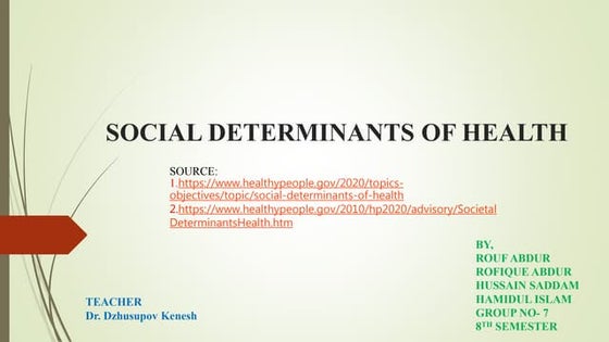 Social determinants of health | PPT