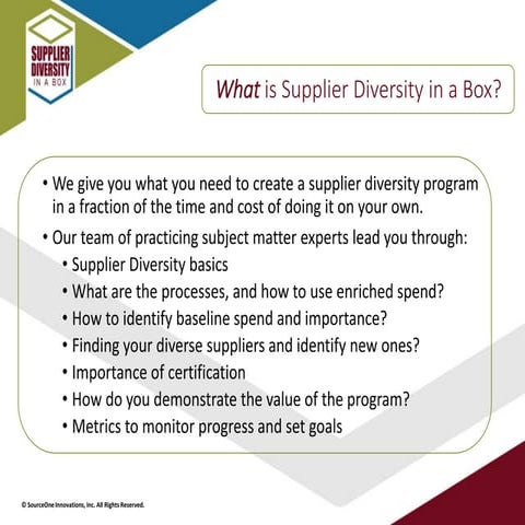 Supplier Diversity in a Box for Suppliers | PPTX | Business ...