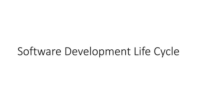 SDLC (Software development life Cycle) | PPTX | Operating Systems ...
