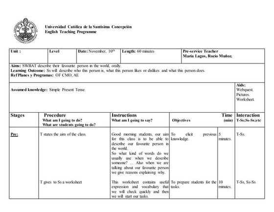 111915 Lesson plan grid style | DOCX | Homework and Study | Education