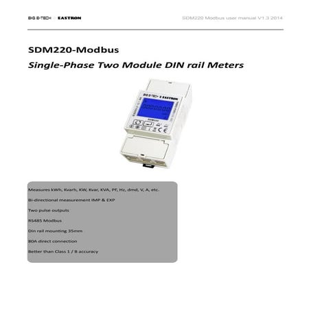 SDM 220 (Single Phase) | PDF