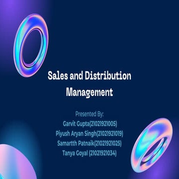 Sales & Distribution Management Presentation | PDF