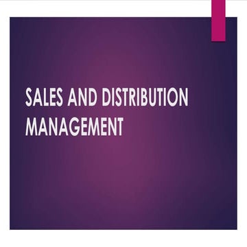 Sales and Distribution Management | PPTX | Sales | Business