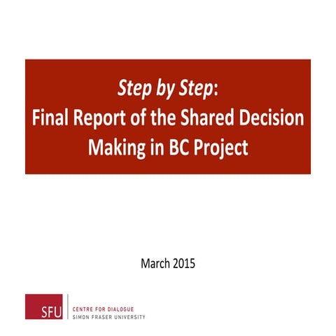 Sdm in bc final report ppt march 2015 | PPT