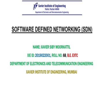 Software Defined Networking(SDN) presentation. | PPT