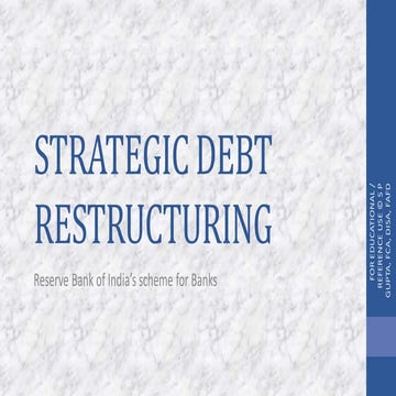RBI's scheme for Strategic Debt Restructuring | PDF