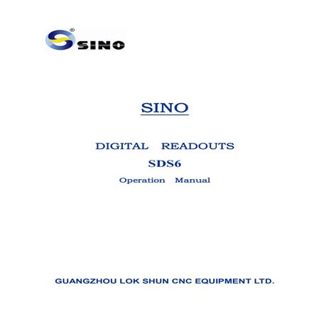 Sino SDS6 Digital Readouts | PDF