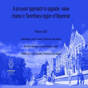 A pro-poor approach to upgrade value chains in Tanintharyi region of ...
