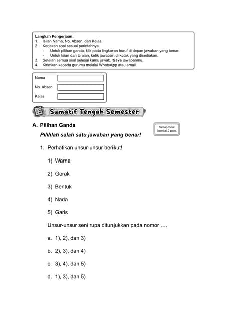 Soal PTS-STS Seni Rupa Kelas 5 Semester 2 Kurikulum Merdeka T.A 2023-2024.pdf