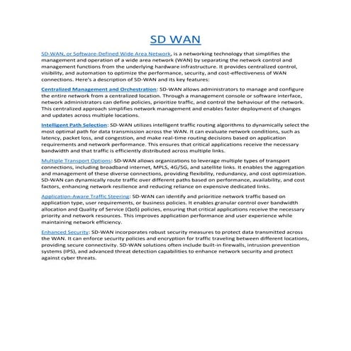 SD Wan Network Solution Services in Gurgaon | PDF | Computer Networking | Computing