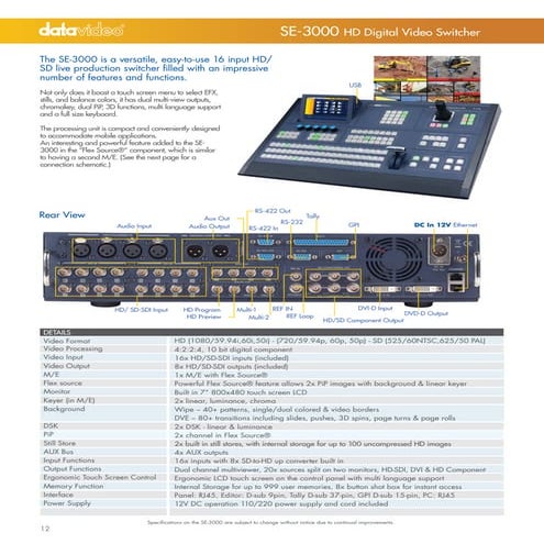 Datavideo SE-3000 | PDF