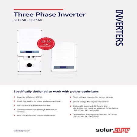 SE three-phase-inverter-extended-power-datasheet | PDF