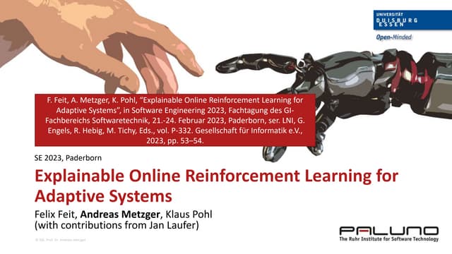 MODELS 2022 Journal-First presentation: ETeMoX - explaining reinforcement learning | PDF
